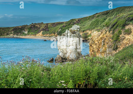 A view of White Lady Bay at Cemaes on the Isle of Anglesey, North Wales ...