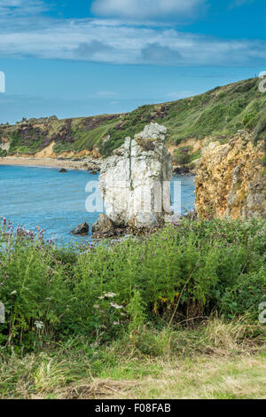 A view of White Lady Bay at Cemaes on the Isle of Anglesey, North Wales ...
