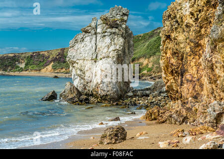 A view of White Lady Bay at Cemaes on the Isle of Anglesey, North Wales ...