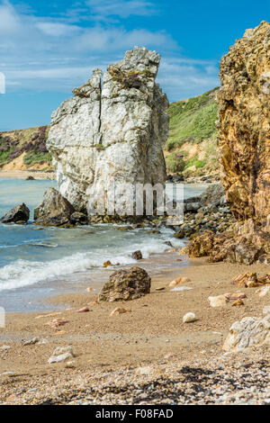 A view of White Lady Bay at Cemaes on the Isle of Anglesey, North Wales ...