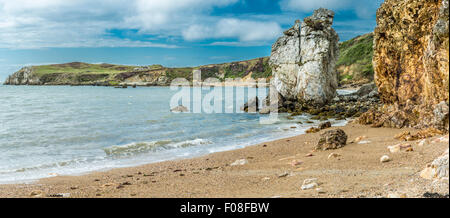 A view of White Lady Bay at Cemaes on the Isle of Anglesey, North Wales ...