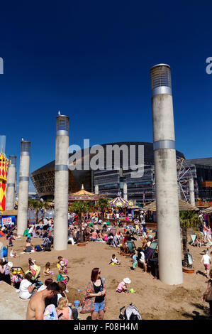 Cardiff Bay Beach summer festival, Roald Dahl Plas, Cardiff Bay, South ...