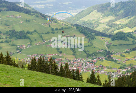 Duel paragliding above Niederau in the Austrian Tirol Stock Photo - Alamy