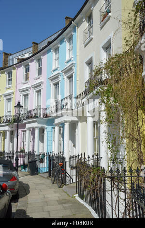 Colourful terrace houses, Chalcot Crescent, Primrose Hill, London ...