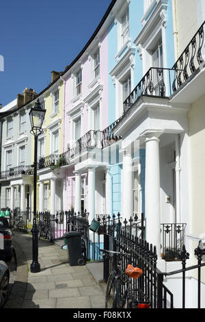 Colourful terrace houses, Chalcot Crescent, Primrose Hill, London ...
