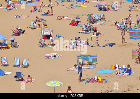 Broadstairs, Kent, England, UK. Viking Bay beach. Funfair Stock Photo ...