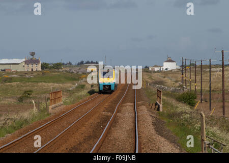 Train approaching Rhosneigr Station. Anglesey, Wales Stock Photo - Alamy