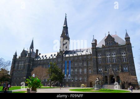 Statue of John Carroll in front of Healy Hall, Georgetown University in ...