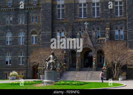 Statue of John Carroll in front of Healy Hall, Georgetown University in ...