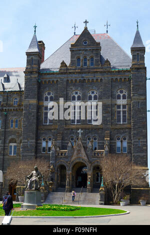 Statue of John Carroll in front of Healy Hall, Georgetown University in ...