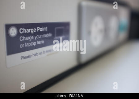 Power outlets on a chiltern lines train Stock Photo - Alamy
