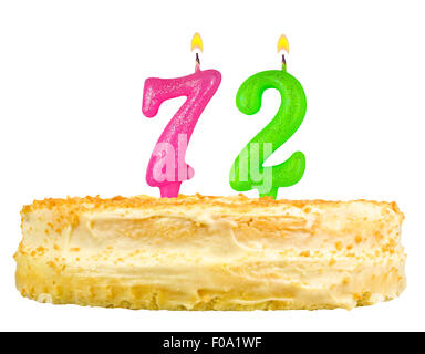 birthday cake candles number 72 isolated Stock Photo - Alamy