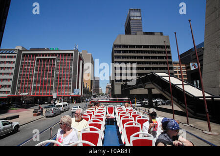 South Africa, Johannesburg. Joburg's first tour bus of the inner city ...