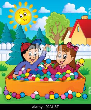 Kids play theme image 4 - picture illustration Stock Photo - Alamy