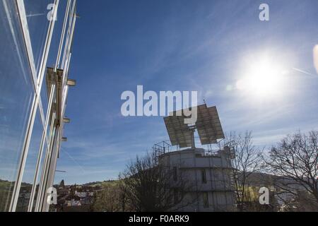 View of heliotrope house of solar architect Rolf Disch in Freiburg ...