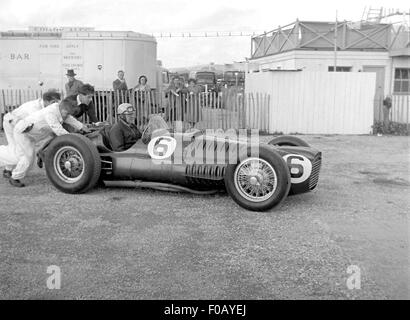 Reg Parnell in a BRM V16 racing on the Isle of Man, 1952 Stock Photo ...