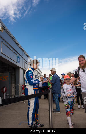 Swiss driver Simona De Silvestro at a fan autograph session at the ...
