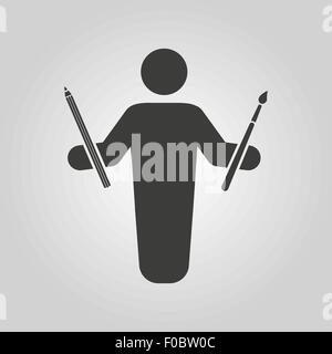 The painter avatar icon. Artist and craftsman symbol. Flat Vector ...