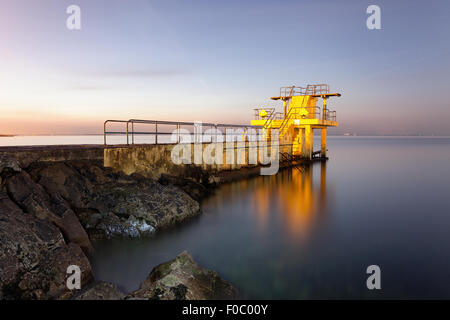 Before the Sunrise at Blackrock diving board. Salthill, Galway Stock ...