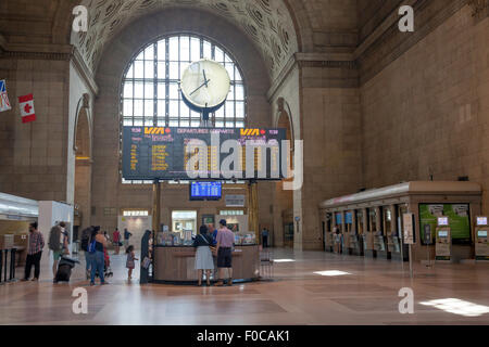 The Clock at Toronto Union Station; Great Hall; Interior;by Railroad ...