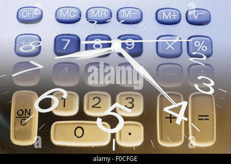 Clock Hands and Calculator Keys Stock Photo - Alamy
