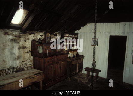 The Arnol Black House Interior, Isle of Lewis, Outer Hebrides, Western Isles, Scotland. SCO 6256 ...