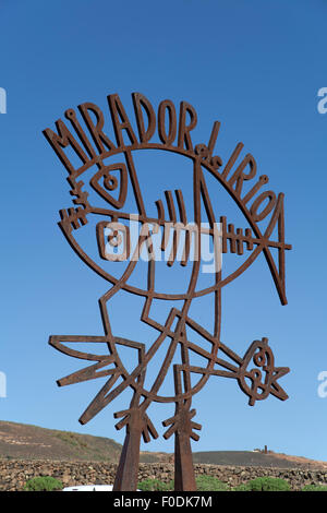 Iron sign, Mirador del Rio, sculpture by architect Cesar Manrique ...