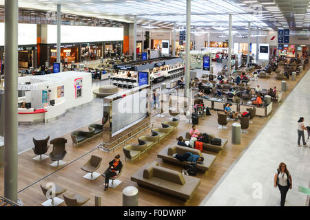 Lounge area with luxury outlets, Terminal 2A/2C, Roissy Charles De ...