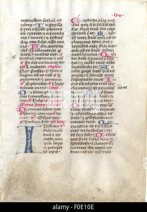 A fragment of a missal, a liturgical book containing prayers and texts ...