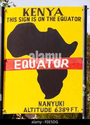 information sign 'Equator', Kenya, Nanyuki - Rift Valley Stock Photo ...