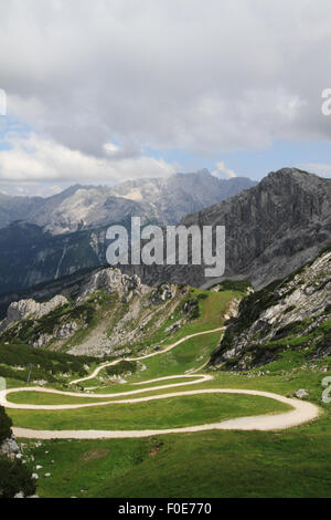 A winding footpath near the summit of Alpspitze in Bavaria, Germany ...