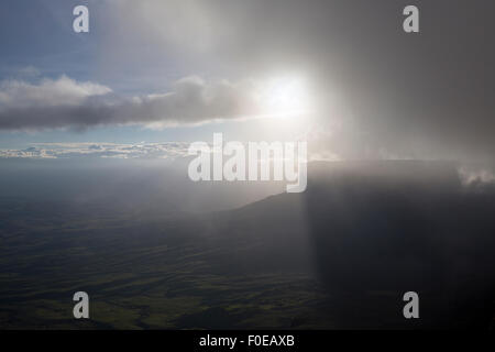 Wild landscape at the top of Mount Roraima with fog early in the ...