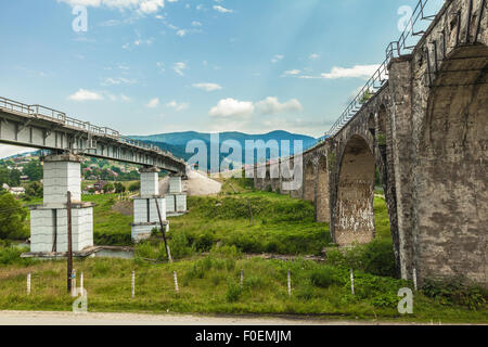 Old Austrian bridge viaduct in the Carpathians Stock Photo - Alamy