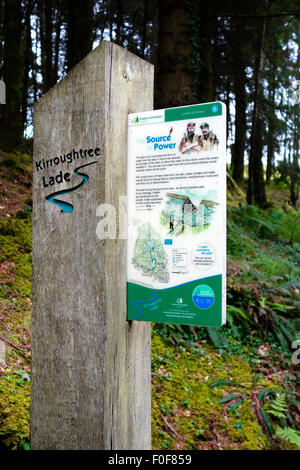 Sign at Galloway Forest Park at Kirroughtree Visitor Centre near Newton ...