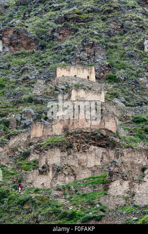 Pinkuylluna, Inca storehouses near Ollantaytambo. Cusco, Peru Stock ...