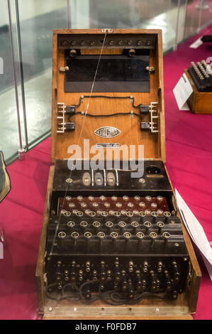 Enigma machine in the Bletchley Park Museum UK Stock Photo - Alamy