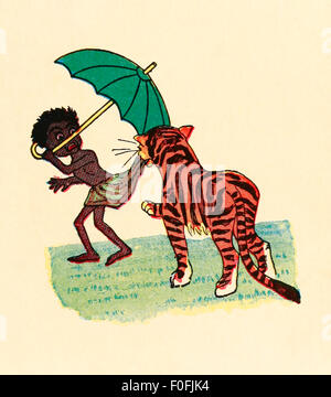 Little Black Sambo meets the Tiger who wants to eat him! Image from ...