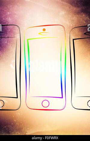 Modern smart phone isolation art design Stock Photo - Alamy