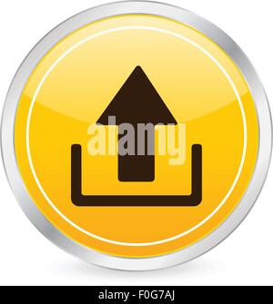 Upload Icon - white circle button Stock Vector Image & Art - Alamy