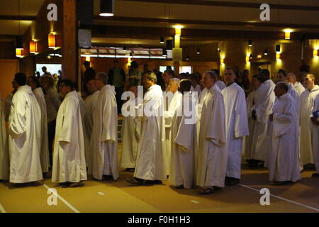 Taizé, France. 15th August 2015. The brothers of the Taizé community ...