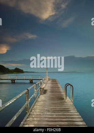 Primbee Jetty at Twilight, Lake Illawarra, NSW Australia Stock Photo ...