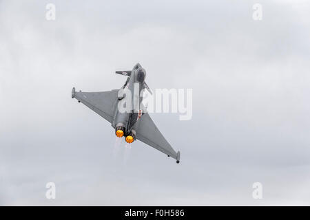 BAE Systems Typhoon jet fighter, exhibited with missile and smart bomb ...