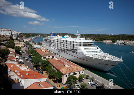 Cruise ships at the port at Mahon , Menorca , Balearic Islands , Spain ...