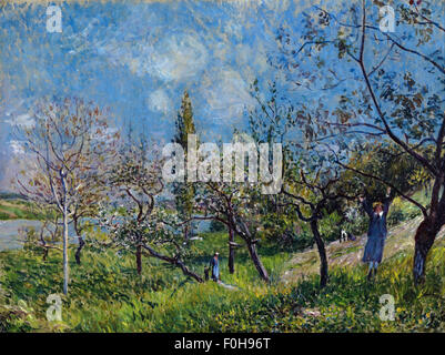 Alfred Sisley an orchard in spring near by 1881 English Stock Photo - Alamy