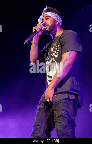 Tinley Park, Illinois, USA. 14th Aug, 2015. Rapper KID INK performs ...