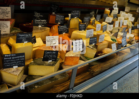 Thaxted Friday market cheese stall. Thaxted Essex England UK. August ...