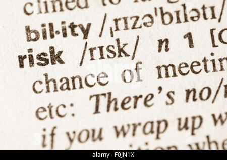 The word "Risk" in a dictionary Stock Photo - Alamy