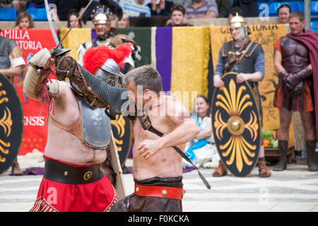 Roman Gladiators fight it out at The Amphitheater, Guildhall City of ...
