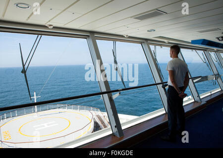 Inside a modern cruise ship bridge navigating in the ocean The Stock ...