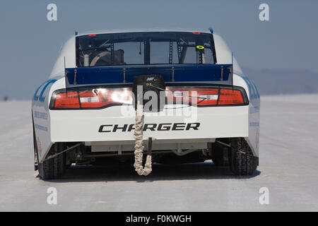 Rear view of a white hot rod at Pick-Nick 2018, Classic car show in ...